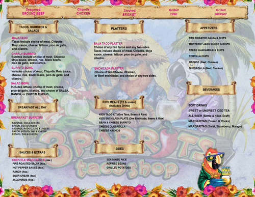 3 Parrots Tacos - Great Food and a Great Price